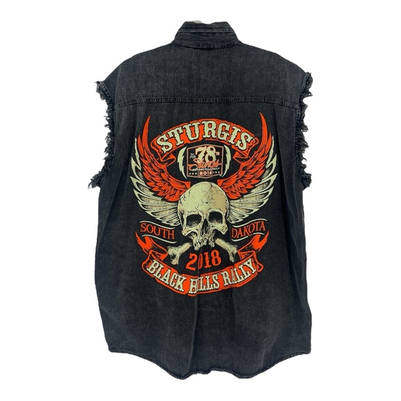 Biker Clothing Sturgis | Shirts | Biker Clothing Sturgis Denim Raw Cut ...